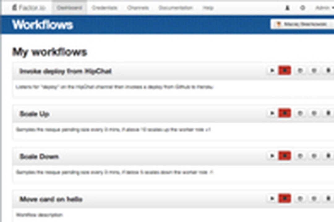 Factor.io : modéliser un workflow intégrant outils de build, test...