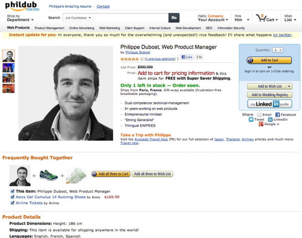 Le CV Amazon