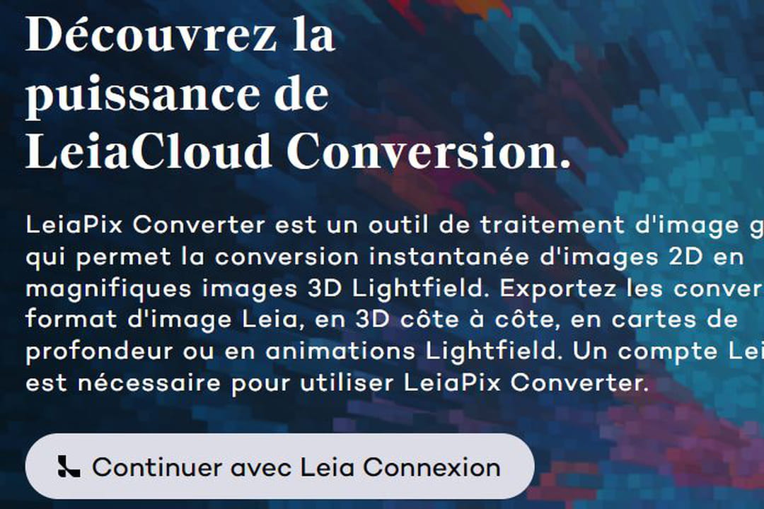 LeiaPix Converter pour convertir une image en 3D