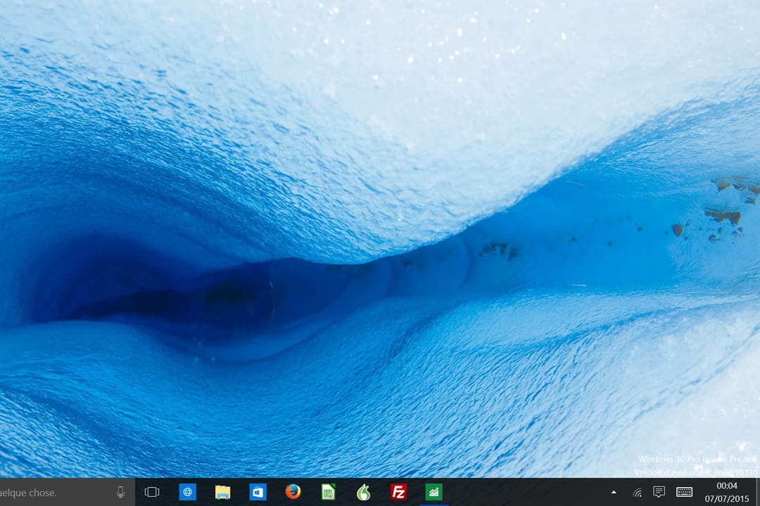 Un écran desktop qui vous accueille immédiatement en configuration PC
